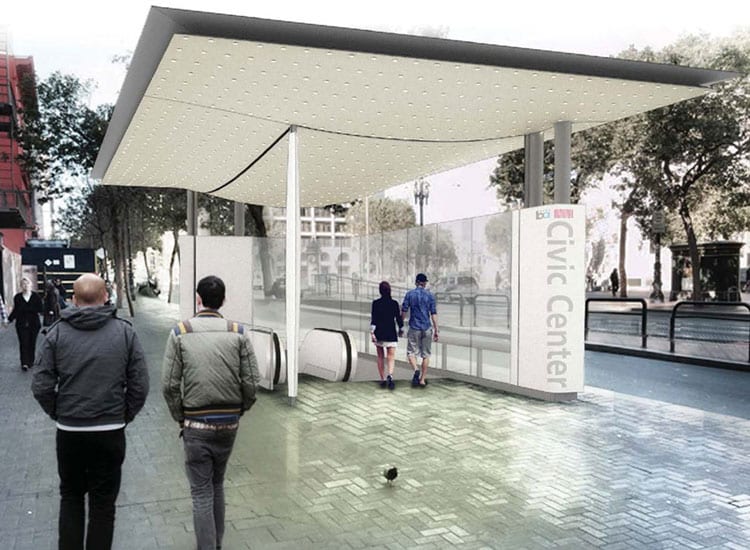 Ribbon cutting at San Francisco's BART Market Street canopies - Fast + Epp